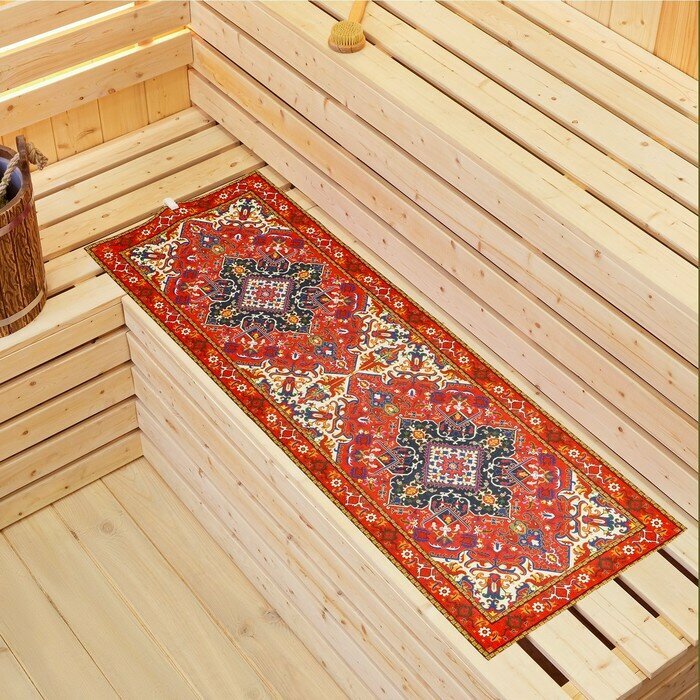 Коврик - лежак для бани и сауны «Ретро», 150×50 см, полиэфир, «Добропаровъ»