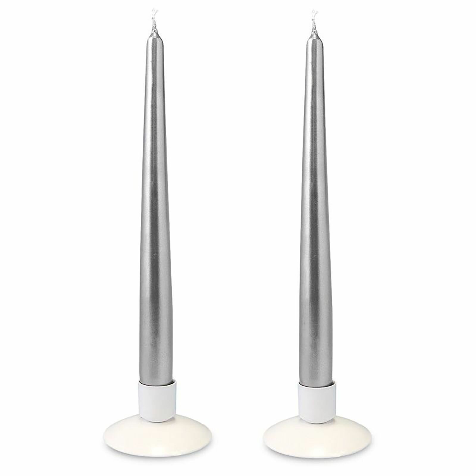Свеча Античная Серебряная металлизированная, (24,5 см), 2 шт.
