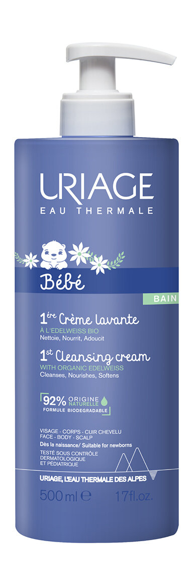 URIAGE Bebe 1 Ere Детский крем для тела очищающий пенящийся, 500 мл