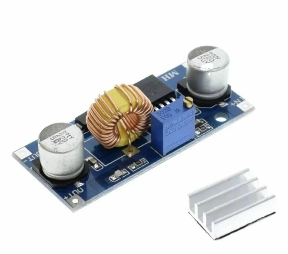 Понижающий (Step Down / Buck) DC-DC преобразователь на XL4015 с радиатором