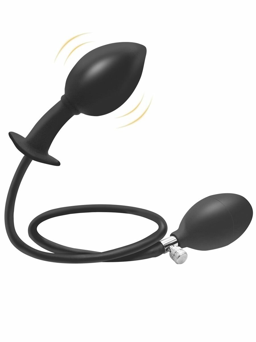 Надувная анальная пробка-расширитель с грушей, 11см