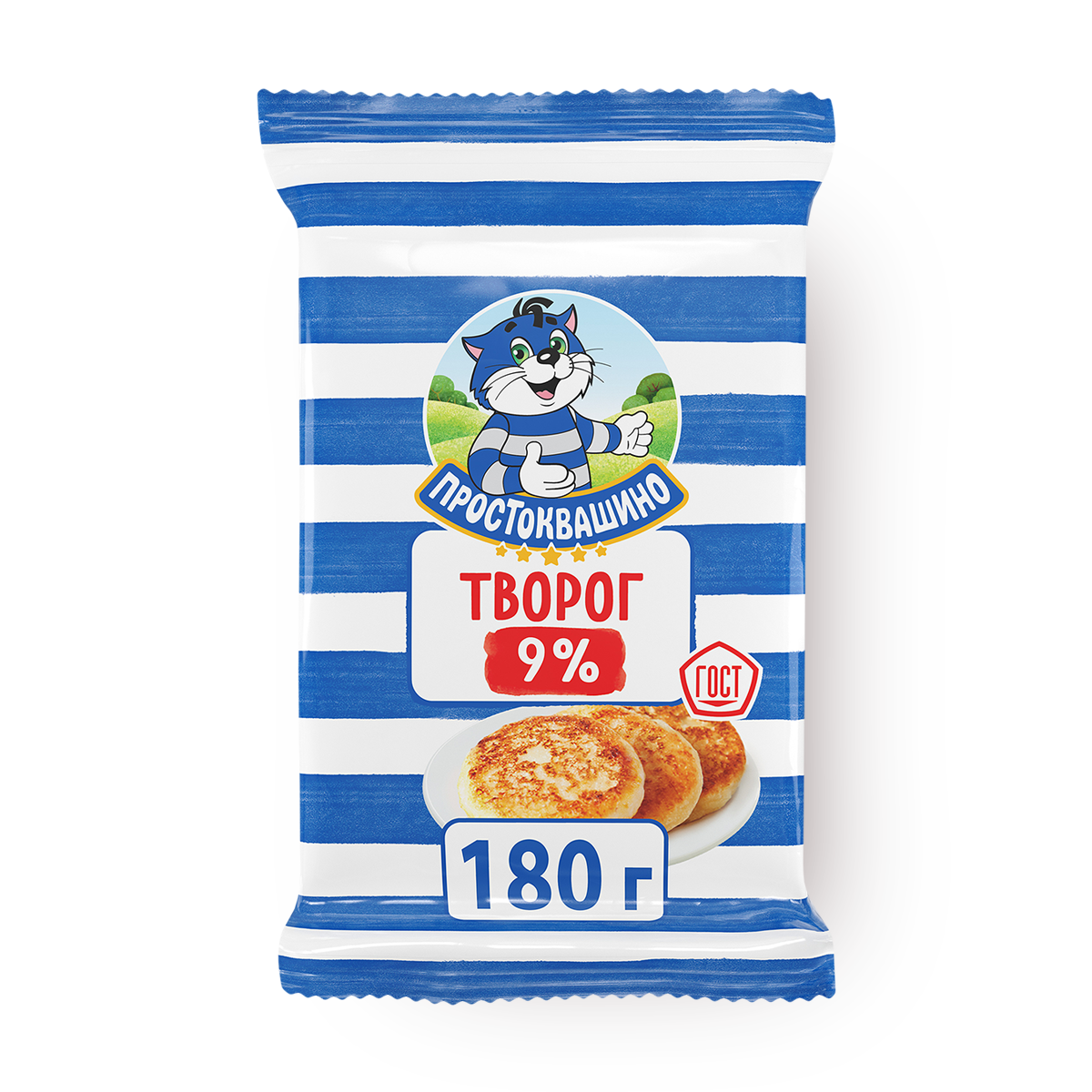 Творог Простоквашино, 9 % жирности, без добавок, 180 грамм, 1 упаковка