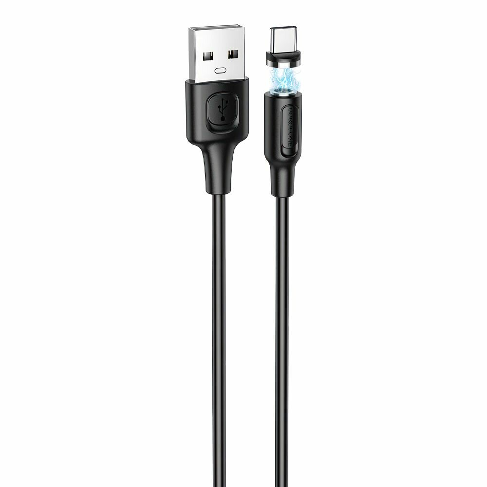 USB кабель BOROFONE BX41 Amiable Type-C, 3А, магнитный, 1м, PVC (черный)