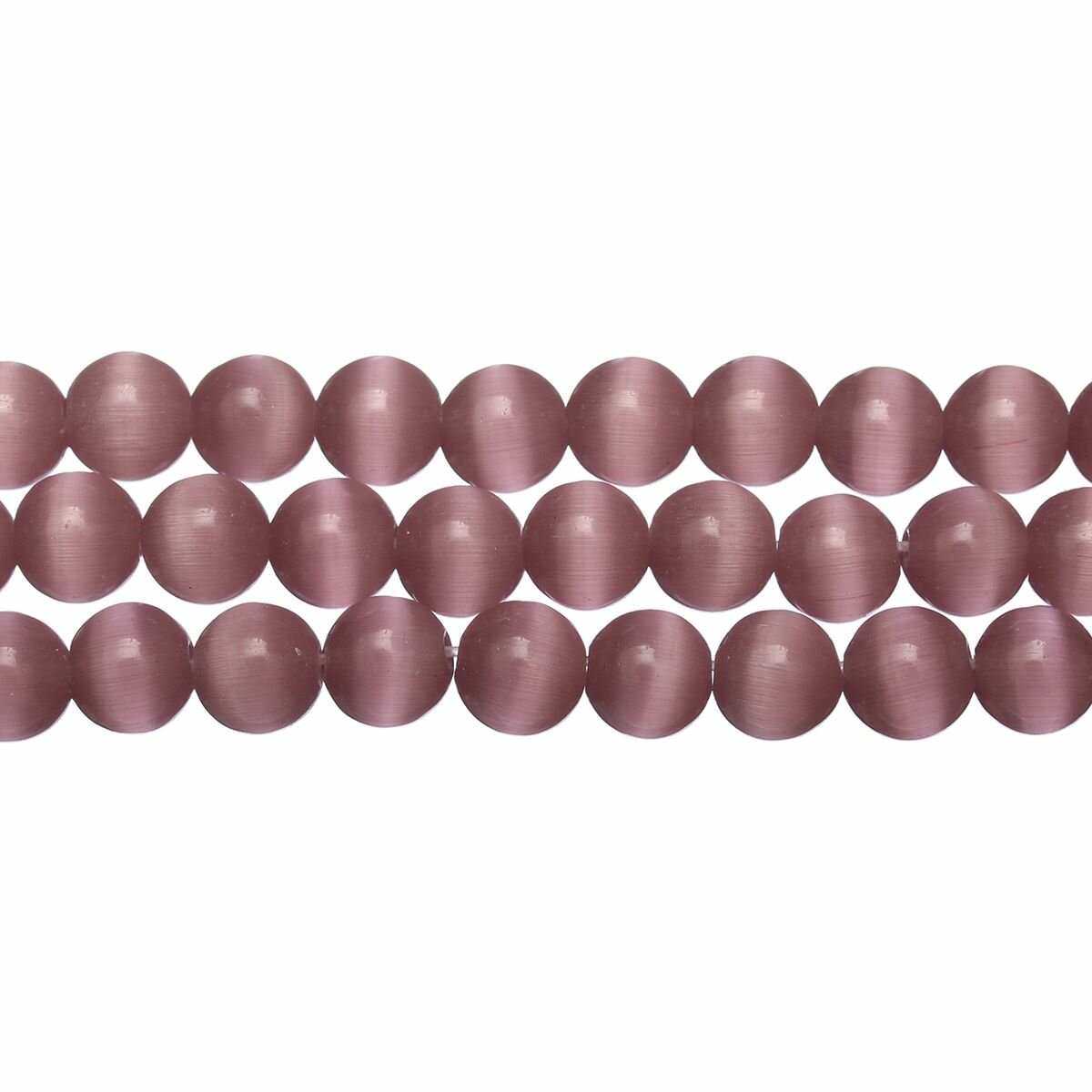 Бусины каменные, кошачий глаз (имитация), лиловый, 8мм, 49 шт, низка