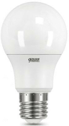 Лампа светодиодная Gauss Elementary 7Вт цок: E27 груша 220B 6500K св. свеч. бел. хол. A60 (упак:10шт) (23237A)