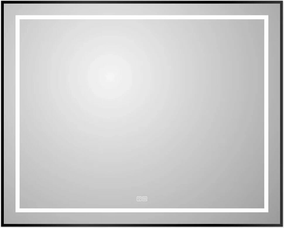 Зеркало BelBagno Kraft SPC-KRAFT-1000-800-LED-TCH-WARM-NERO 100x80 см, с LED-подсветкой, сенсорным выключателем, антизапотеванием, черный