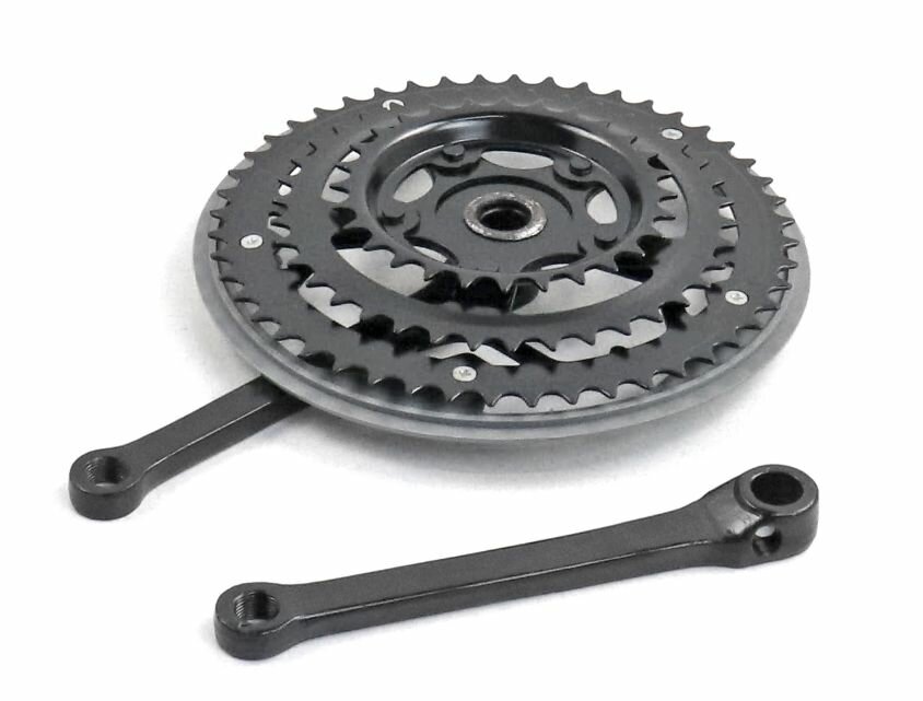 Шатуны 3зв. 48-38-28зуб/шатуны 170мм под круглый вал аналог "стелс" (комплект)серые