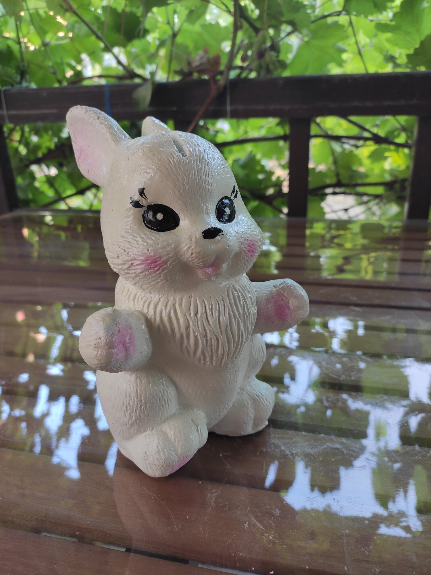 Гипсовая копилка "Белый зайчик"