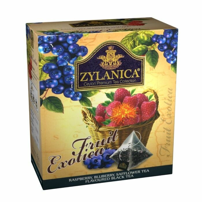 ZYLANICA Чай черный Fruit Exotica с малиной, черникой2г*20 пирамидок