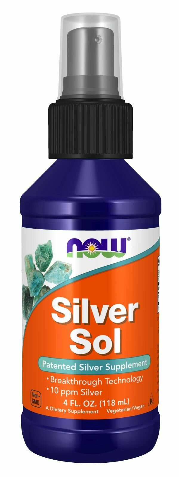Спрей Now Foods "Silver Sol", Коллоидное серебро спрей, укрепление иммунитета, США, 118мл