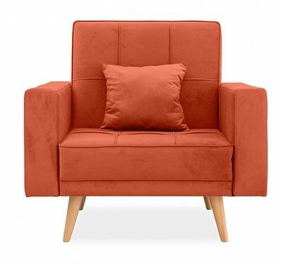 Кресло для отдыха Лейден Оранжевый Вельвет, 106х94х99 см