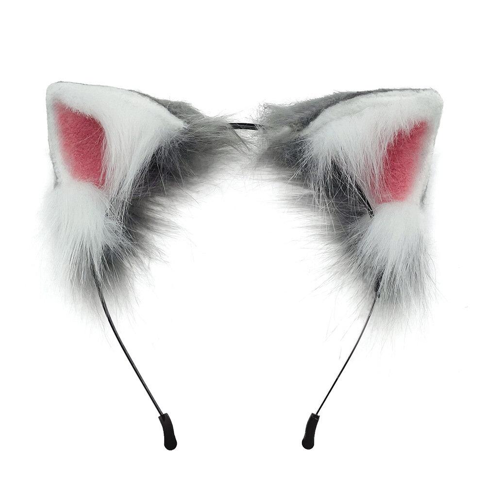 2026 One Piece Дропшиппинг Реалистичные плюшевые головные уборы с ушками животных, кошачьи уши, кошачий хвост, набор для косплея, повязка на голову, аксессуары интернет-знаменитостей