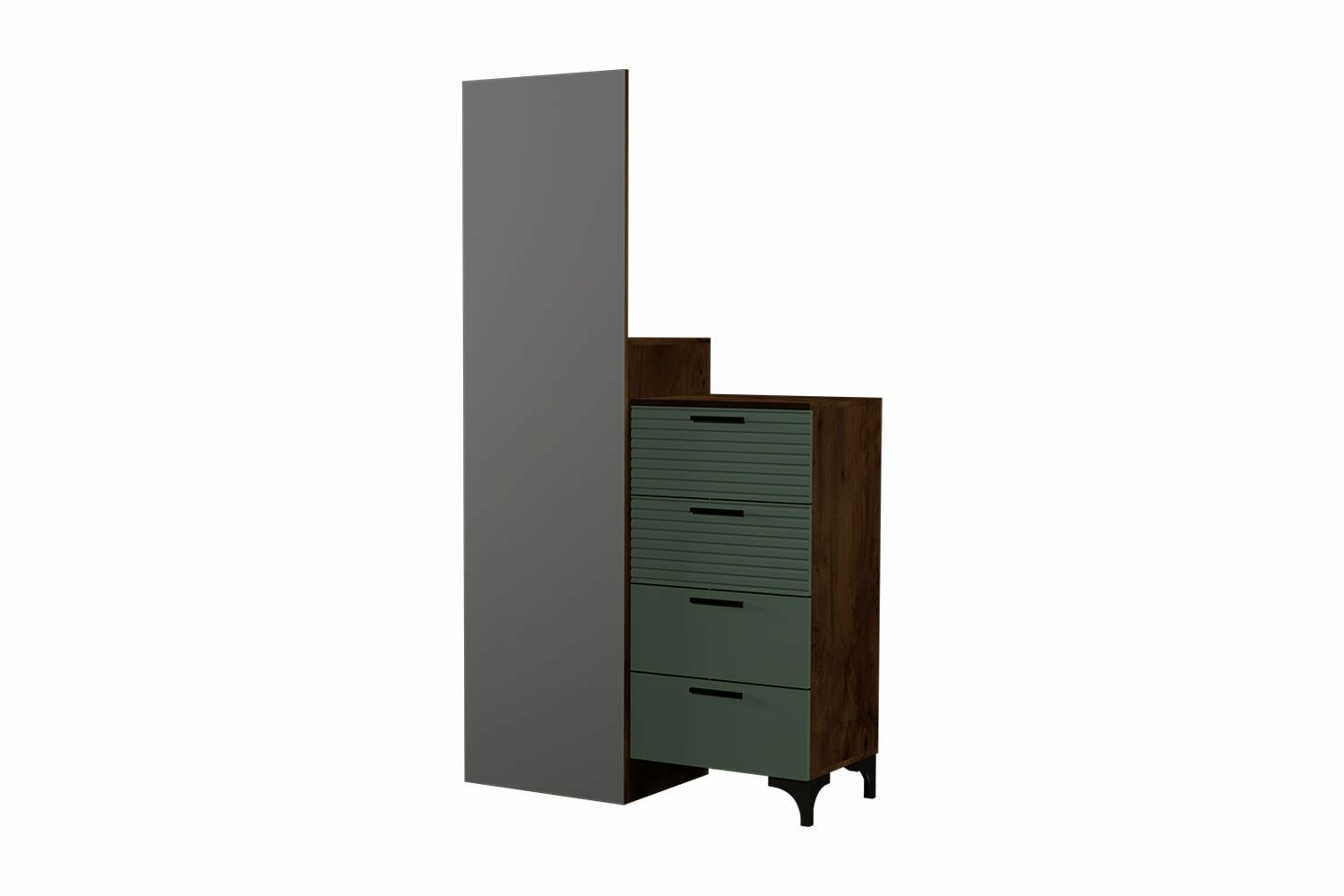 Брента - Комод с зеркалом - оливковый