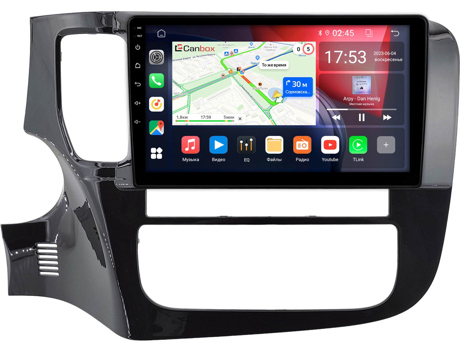 Штатная магнитола Mitsubishi Outlander 3 2012-2024 (глянцевая) Canbox GT9-0145 2/32 Android 10 (IPS, DSP, CarPlay)