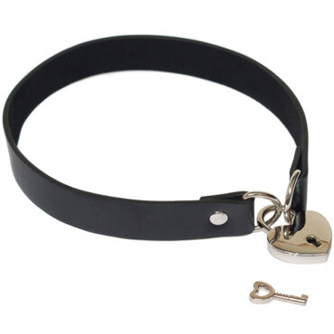 Lola Games Party Hard Utopia, черно-серебристый Ошейник с замком в виде сердца