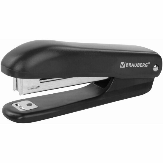 Степлер Brauberg №10 "SX-19", до 12 листов, с антистеплером, черный
