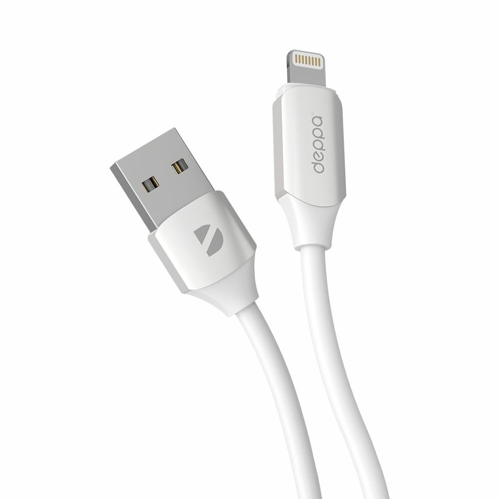 Кабель Silk USB - Lightning 1.2 м, Deppa 72534-OZ/ Без заводской упаковки
