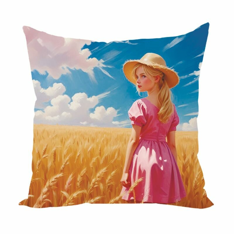 Декоративная подушка Пшеничное поле 40х40 Твил