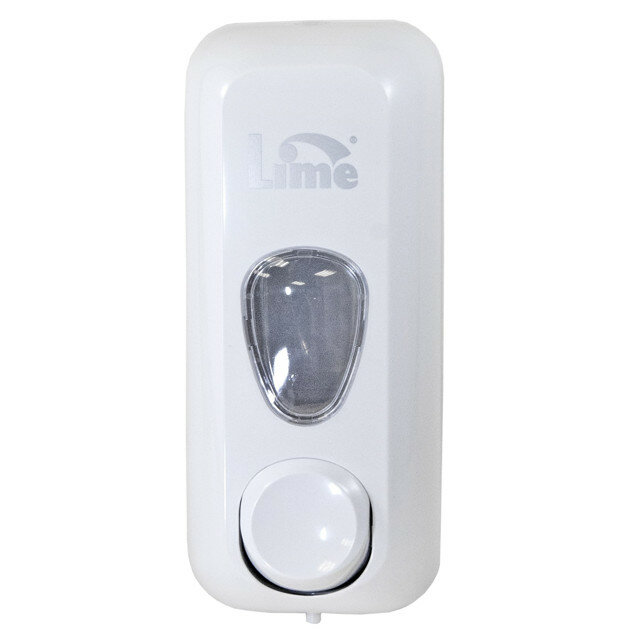 LIME диспенсер для жидкого мыла 0,6 л пластик белый, 9,5×10,5×23,5 см для ванной и кухни