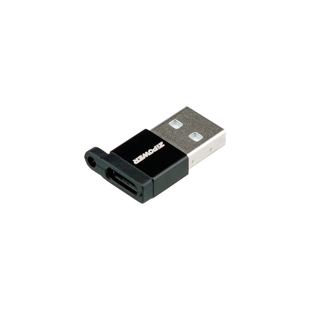 Адаптер с USB A на Type-C, 3 A быстрая зарядка, передача данных 480 Мбит/с, черный, ZIPOWER, PM6679