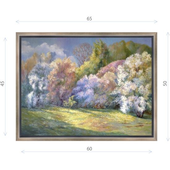 Картина Декор Депо Ксении Черномор Волшебный май Матовый холст в раме 50х65 см