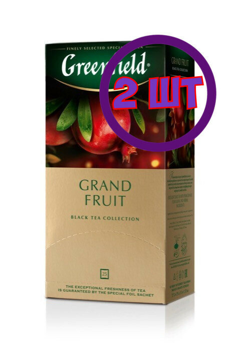 Чай черный в пакетиках для чашки Greenfield Grand Fruit, 25*1,5 г (комплект 2 шт.) 6013874