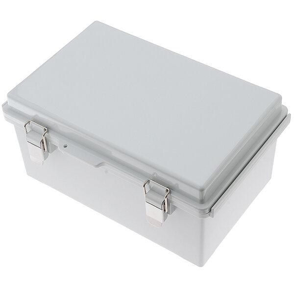 Коробка BG 290x190x140 пластиковая с петлями и металл. защелками 290х190х140мм IP66 серая