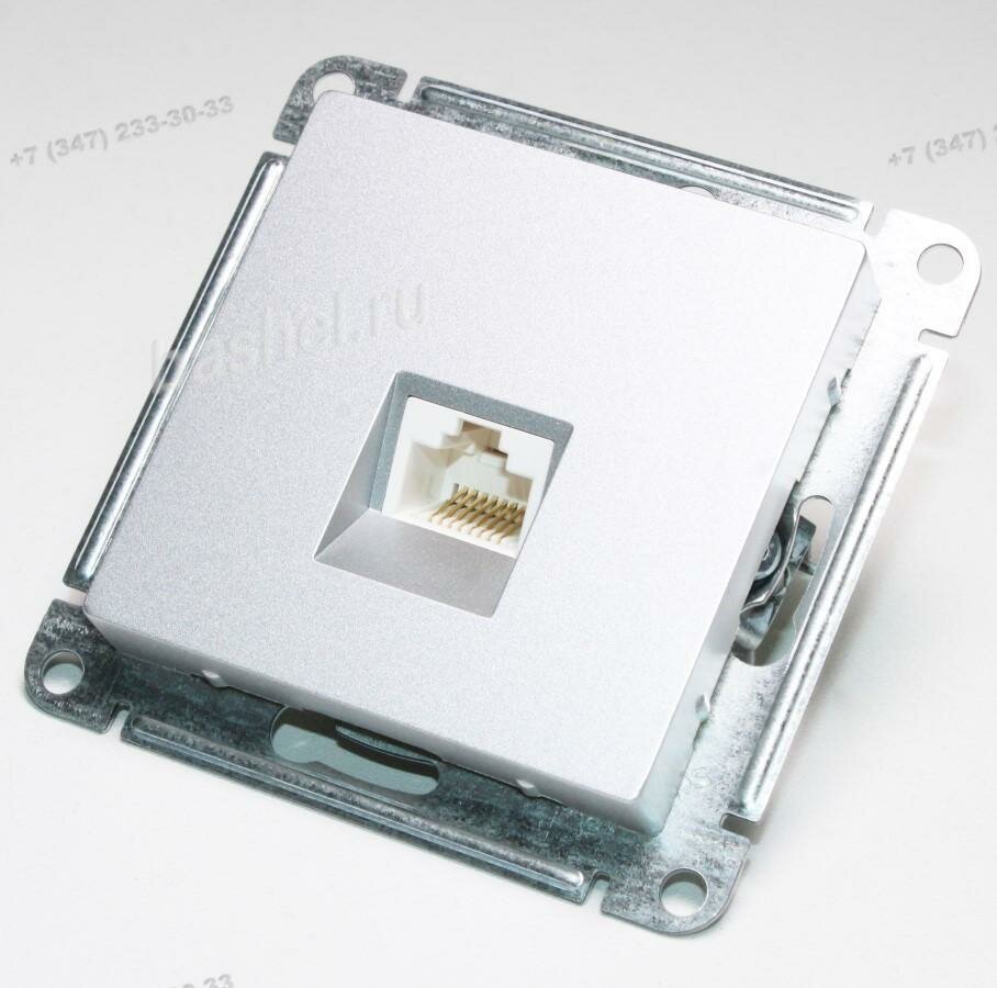 Розетка Systeme Electric Atlas Design компьютерная RJ45, кат. 5Е, механизм, алюминий