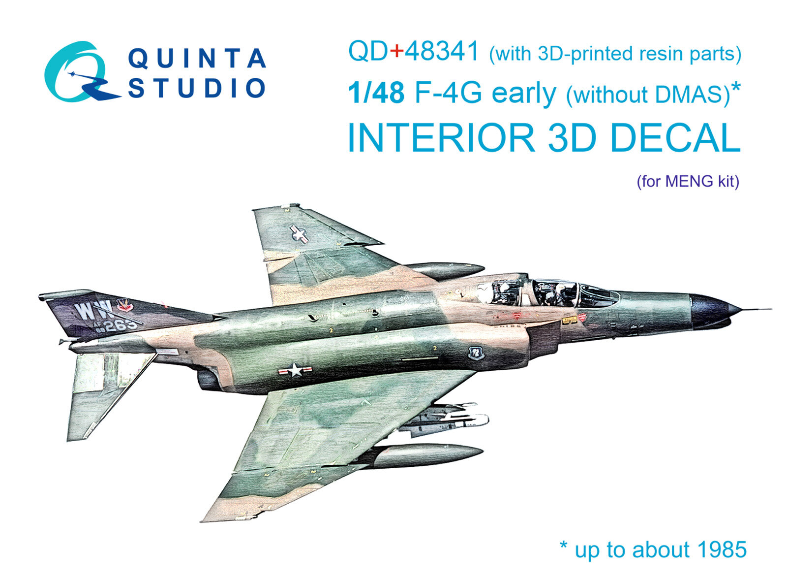 QD+48341 3D Декаль интерьера кабины F-4G early (Meng) (с 3D-печатными деталями)