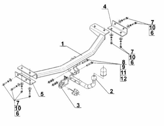 Фаркоп на Kia Sportage 2010-2015 без снятия и подрезки бампера (паспорт и сертификат в комплекте)(без электрики) Steinhof. K-028