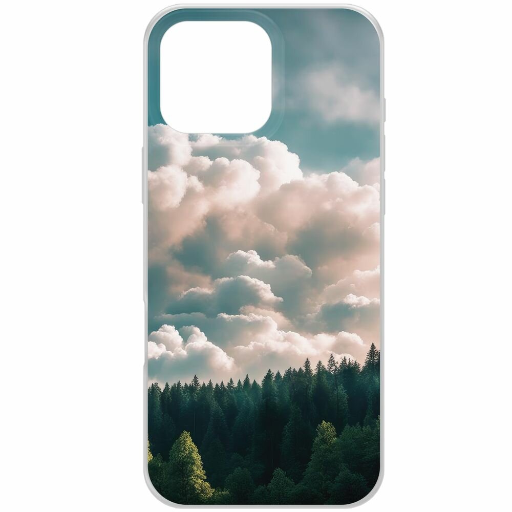 Чехол-накладка Krutoff Clear Case Облачно для iPhone 16 Pro Max