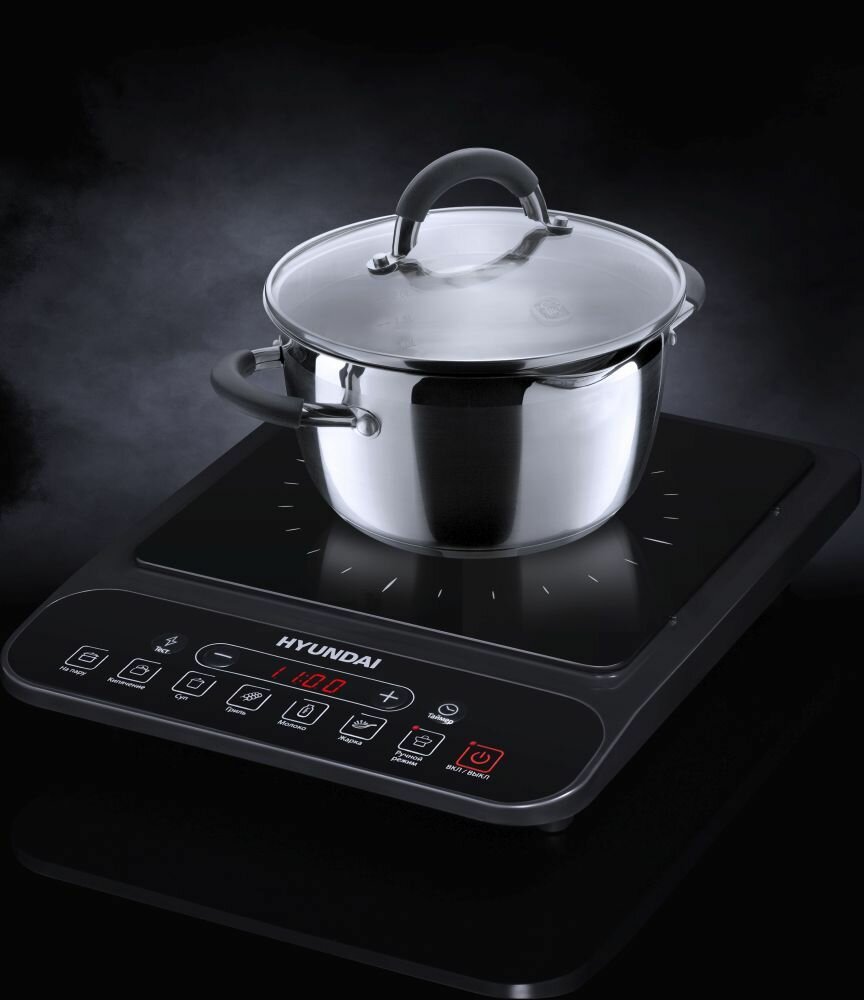 Плита Индукционная Hyundai HYC-0101 черный стеклокерамика (настольная)