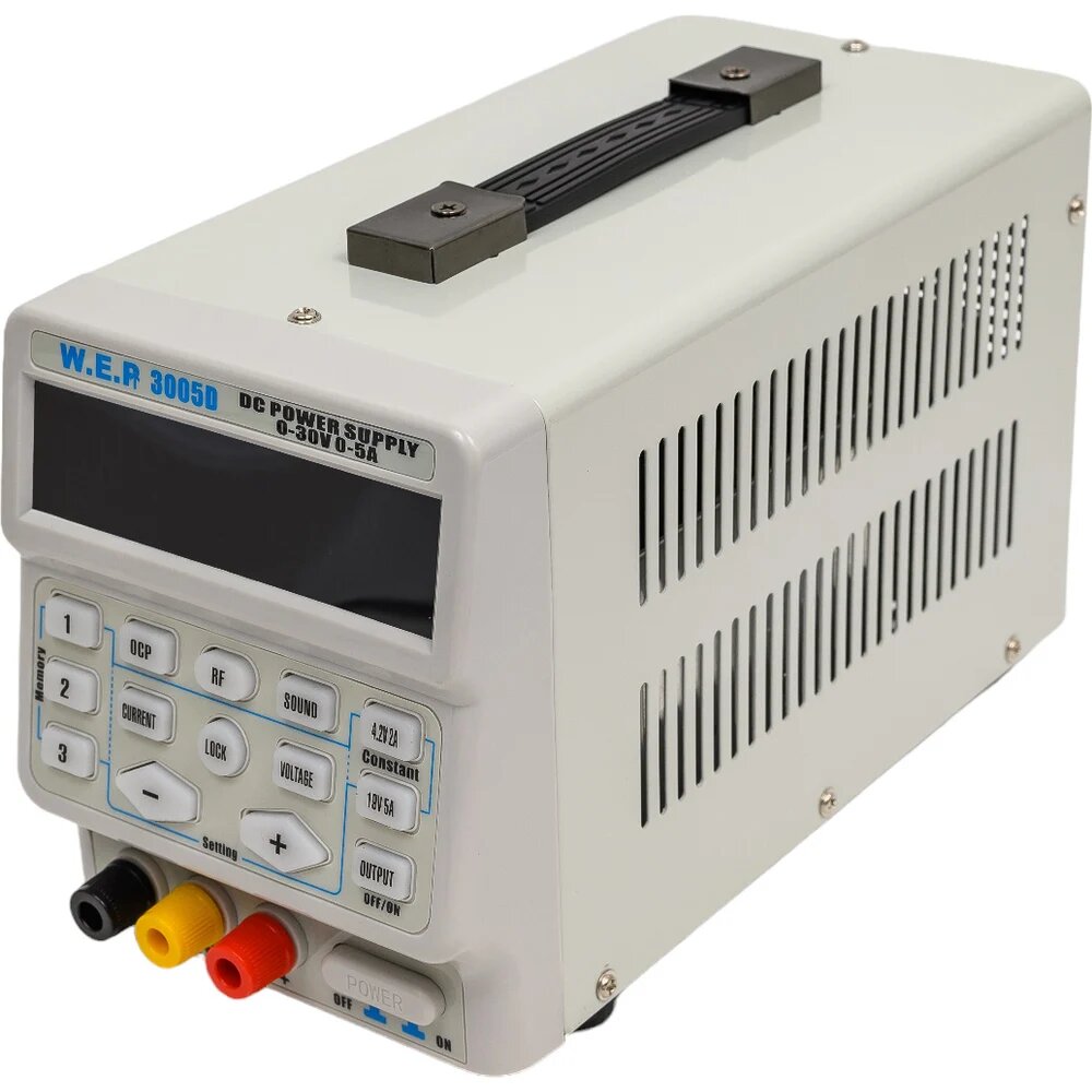 Источник питания W.E.P М22755, 1 канал, 0-30В, 0-5A, цвет серый