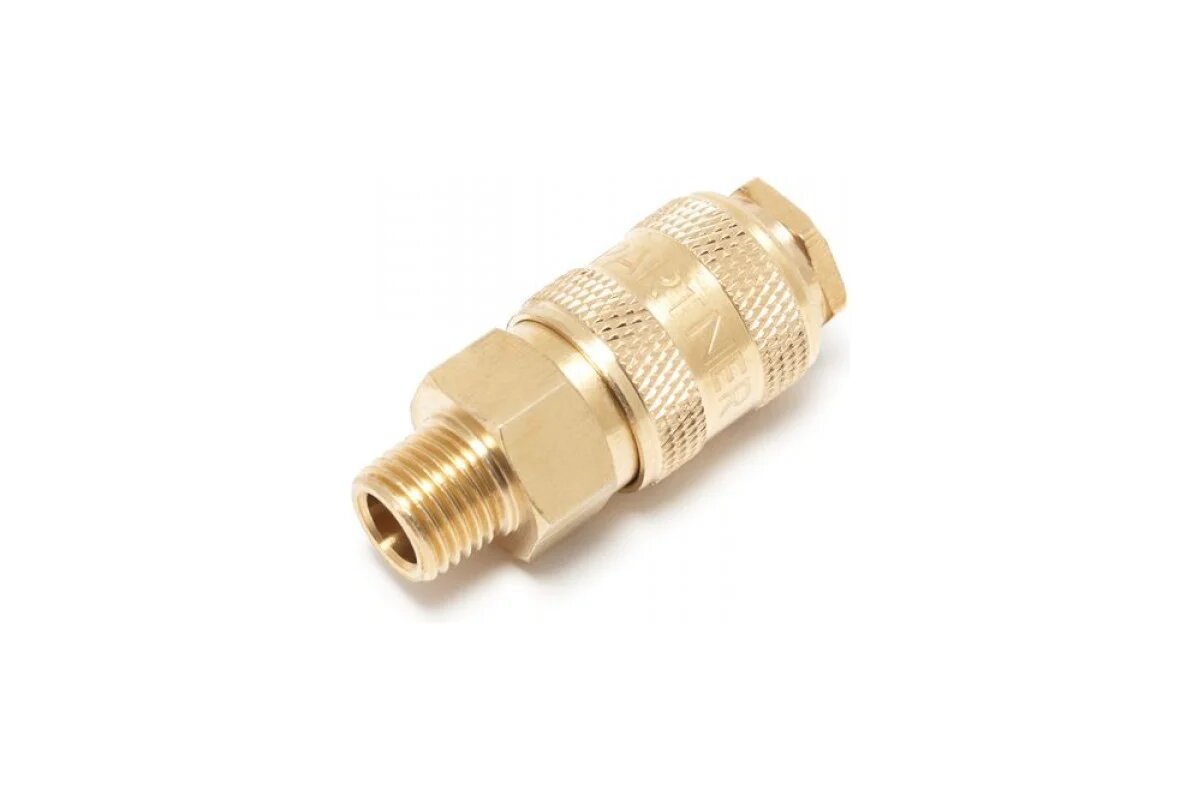 Быстроразъем пневматический Partner, с клапаном, с наружной резьбой 1/4" (латунь)