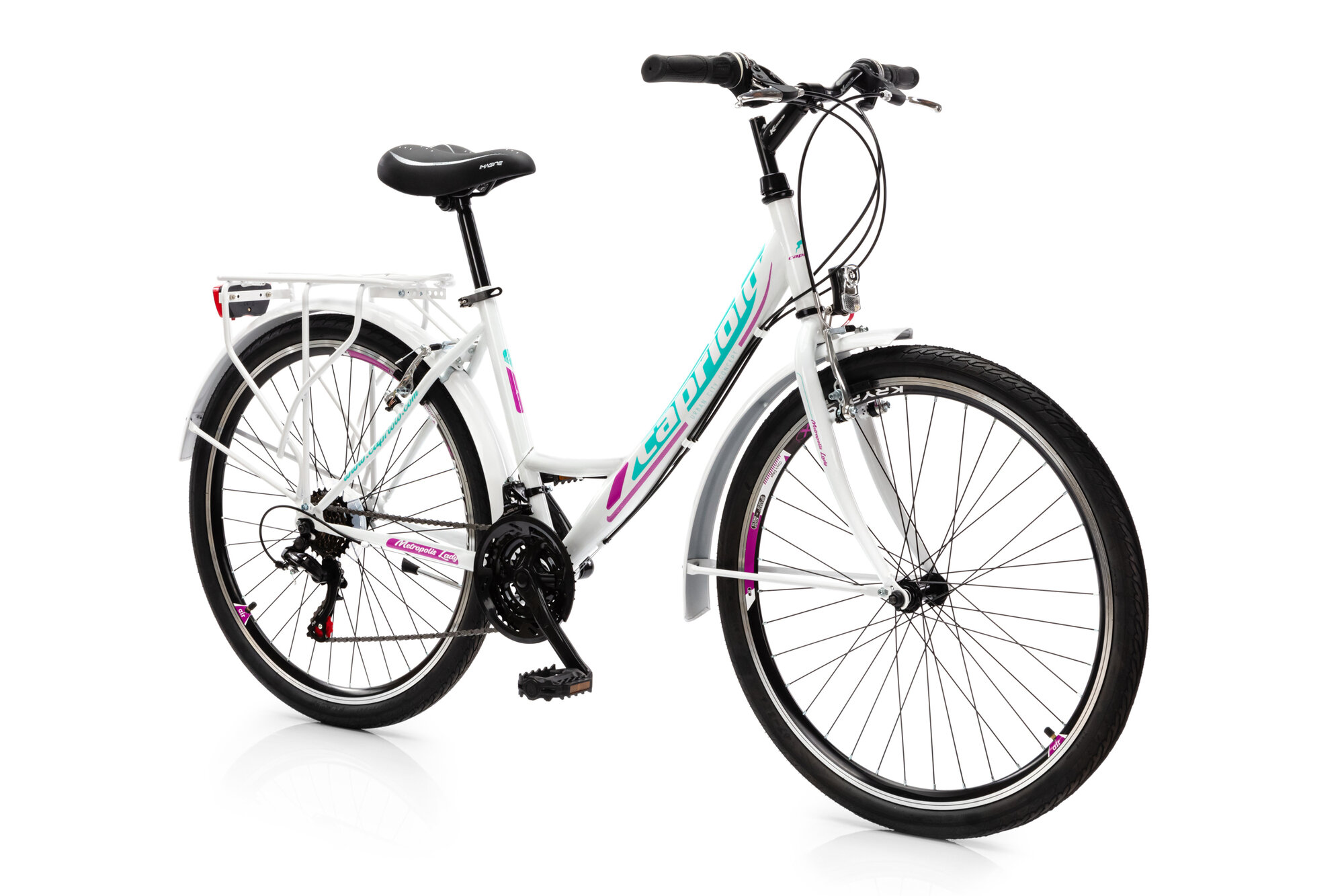 Велосипед CAPRIOLO TOURING METROPOLIS LADY (3 X 6), рама сталь 19', колёса 26' (белый), нагрузка до 120кг