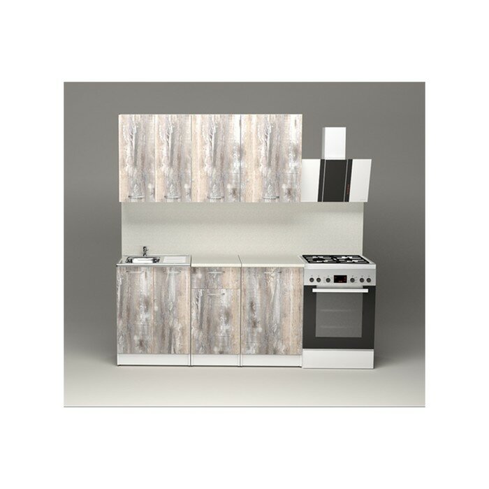 Кухонный гарнитур «Арина нормал», 1500×1570 мм, цвет белый/пайн экзотик