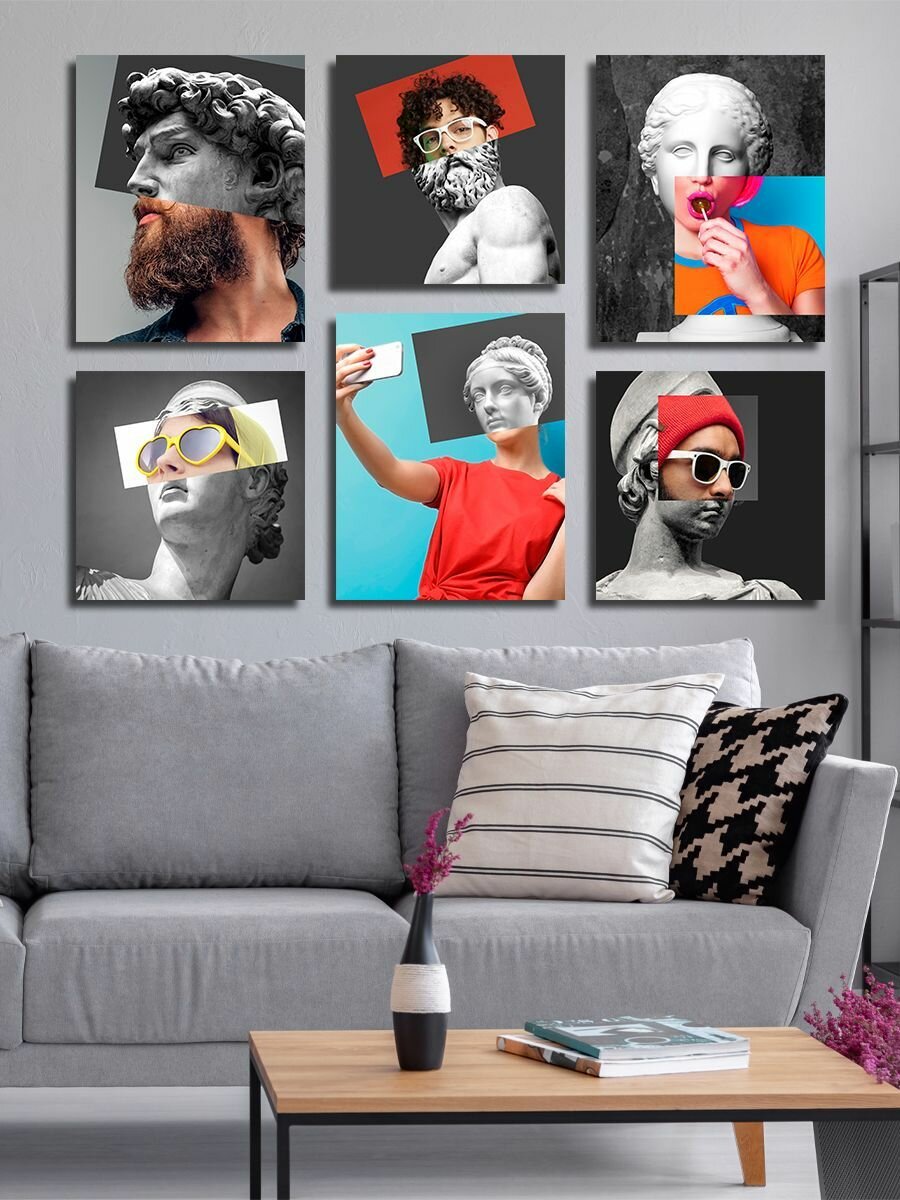 Картины на холсте LOFTime 6 шт скульпуты коллаж цвет 50Х40 К-899-4050