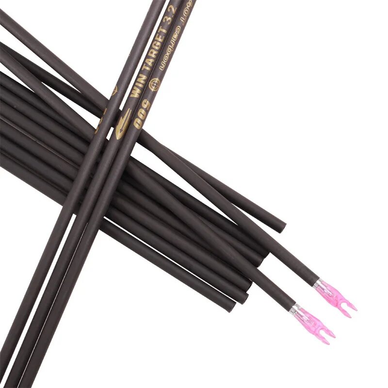 Карбоновые стрелы для лука 12 шт. 30 дюймов 3,2 мм SP400 500 550 600 700 800 SP1000