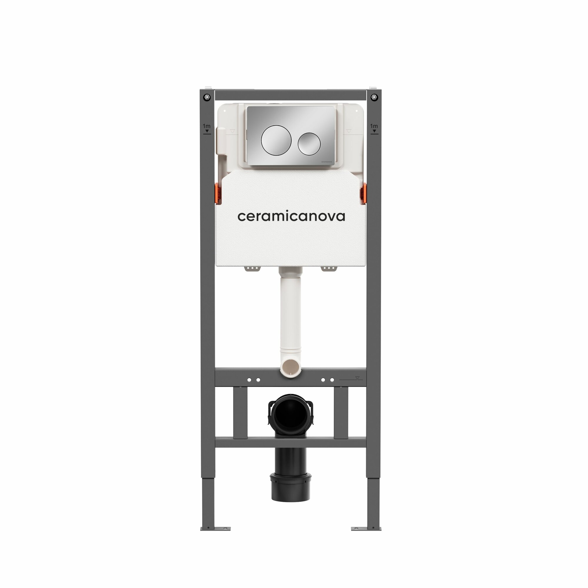 Инсталляция рамная для унитаза Ceramicanova Баланс (Balance) CN121001CH, кнопка Circle, 50 см, хром глянцевый