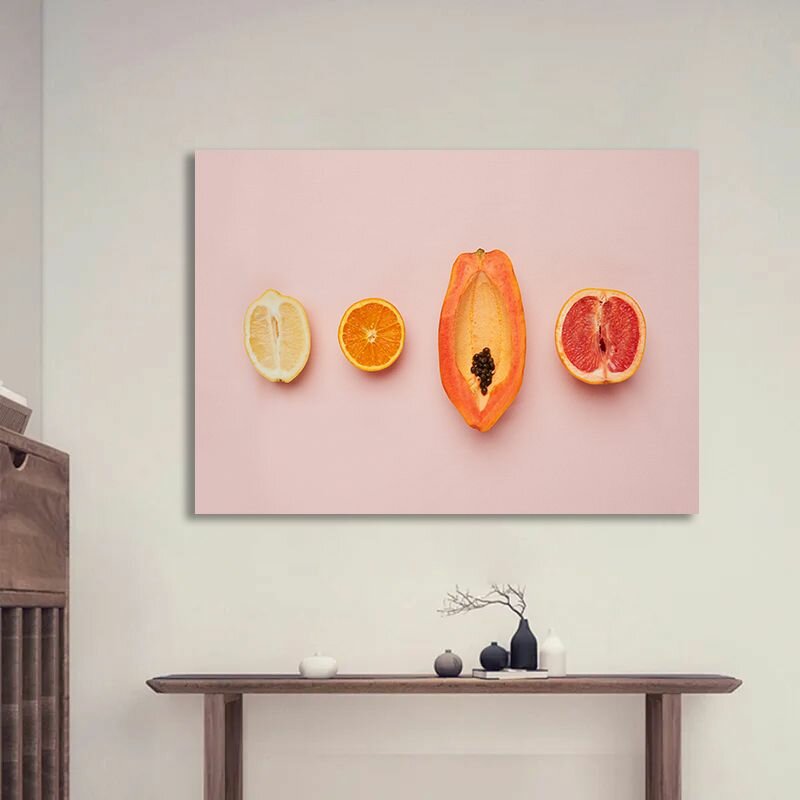 Картина Сочный фрукт, картина с фруктами на кухню, 30х40 см.