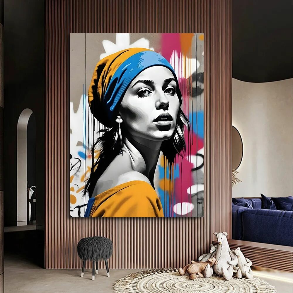Картина "Коллаж Бенкси", холст, 30x40 см, на подрамнике, крепление "крокодил", экологичные чернила