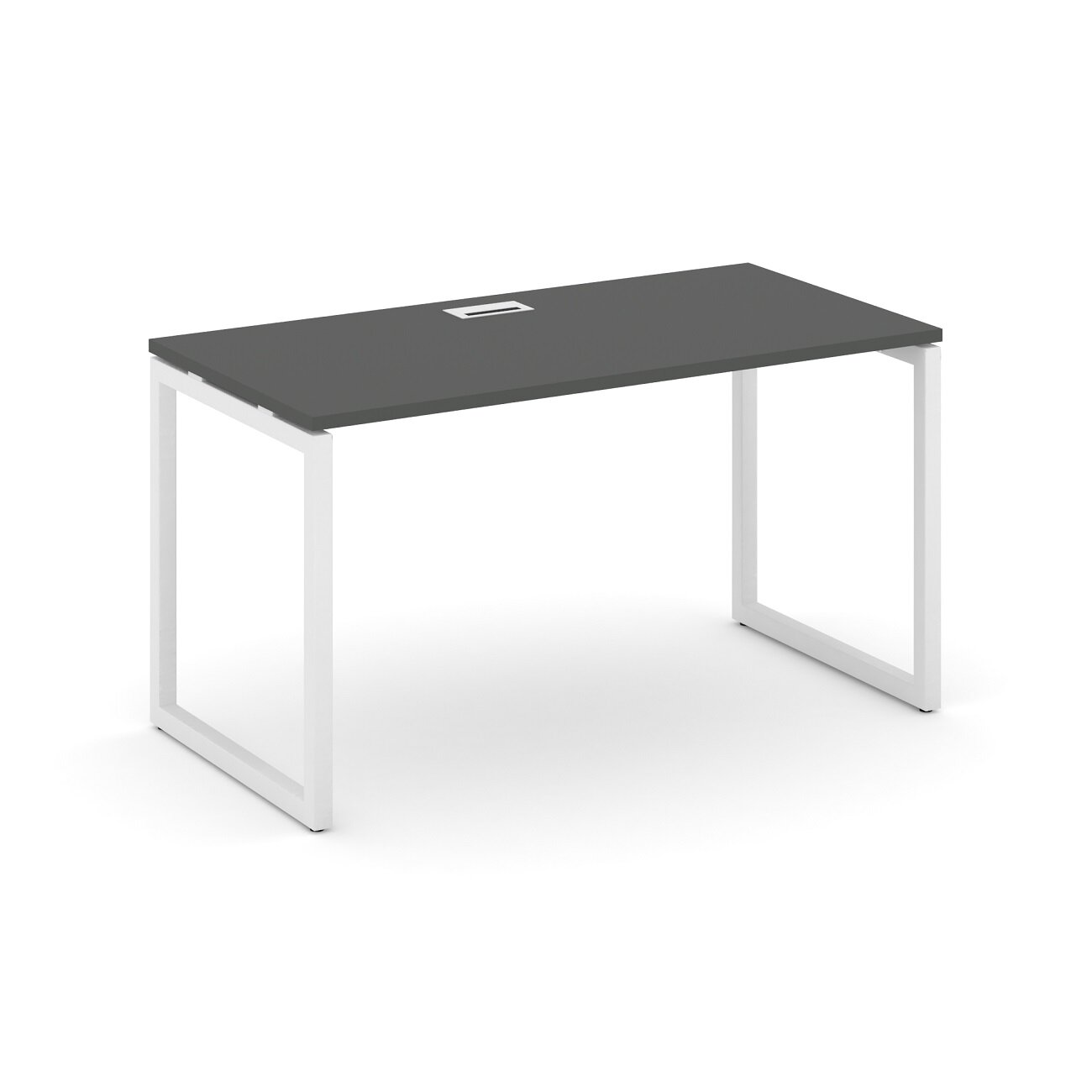 Стол письменный О-образный м/к (сечение 40х40) Style Project Riva SN-4O. SP-002 Антрацит NEW/Белый мет. 1180*600*750