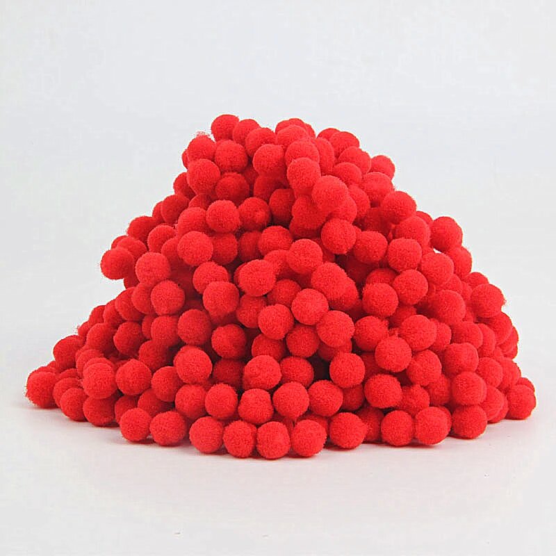 Красные помпоны 8-30 мм для рукоделия 20г 8mm 20g 488pcs