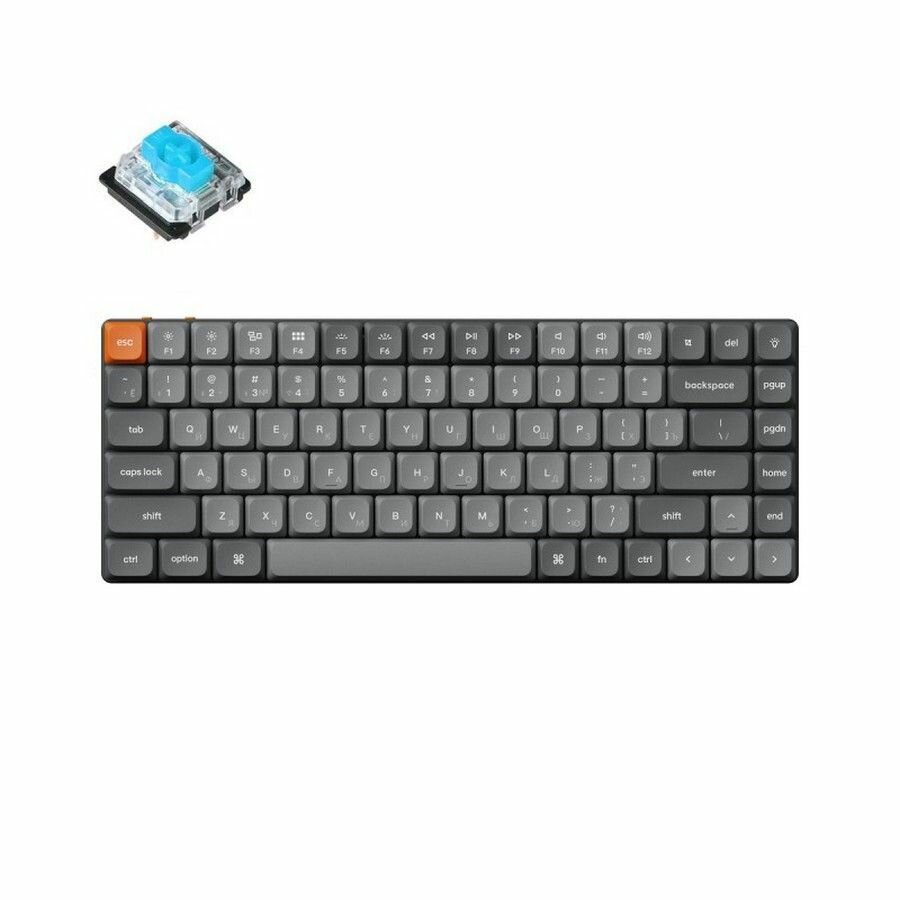 Беспроводная механическая ультратонкая клавиатура QMK Keychron K3 Max, 84 клавиши, RGB-подсветка, Gateron Blue Switch