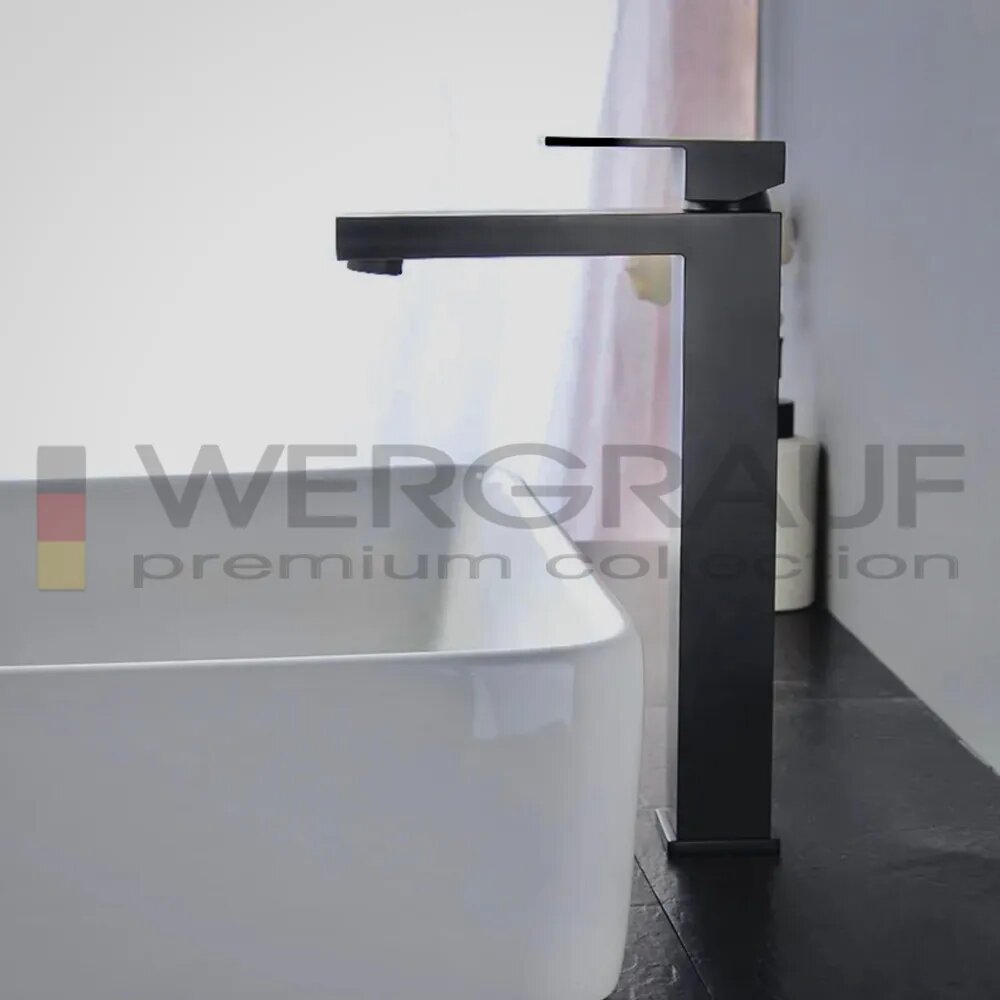 Смеситель для накладной раковины Wergrauf FB-01B-L260 цвет черный