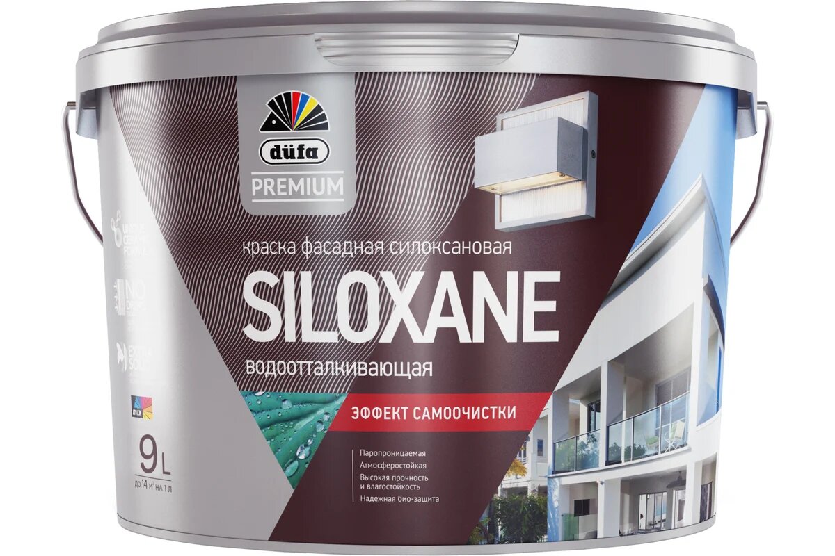 Dufa Premium ВД краска SILOXANE фасадная силоксановая база 1 9л Н0000007168