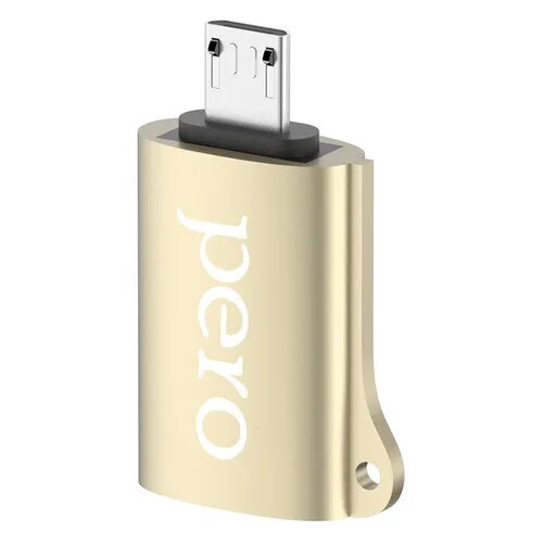 Переходник PERO AD-02, USB (m) - micro USB (f), золотистый [prad02mugd]