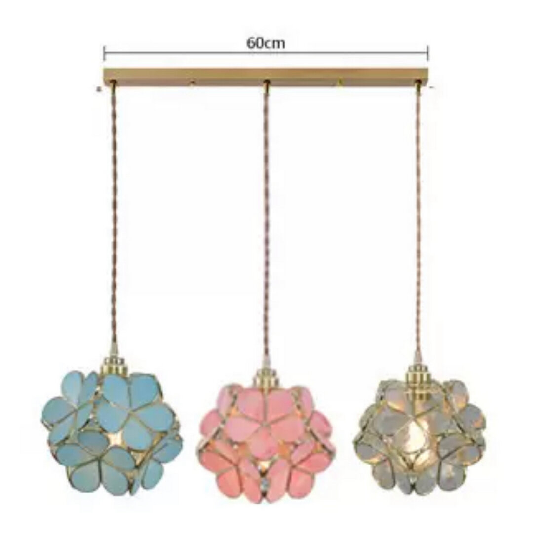 Светильник Fiorellini (3 плафон/ прямая платформа/ 3 разных цвета)