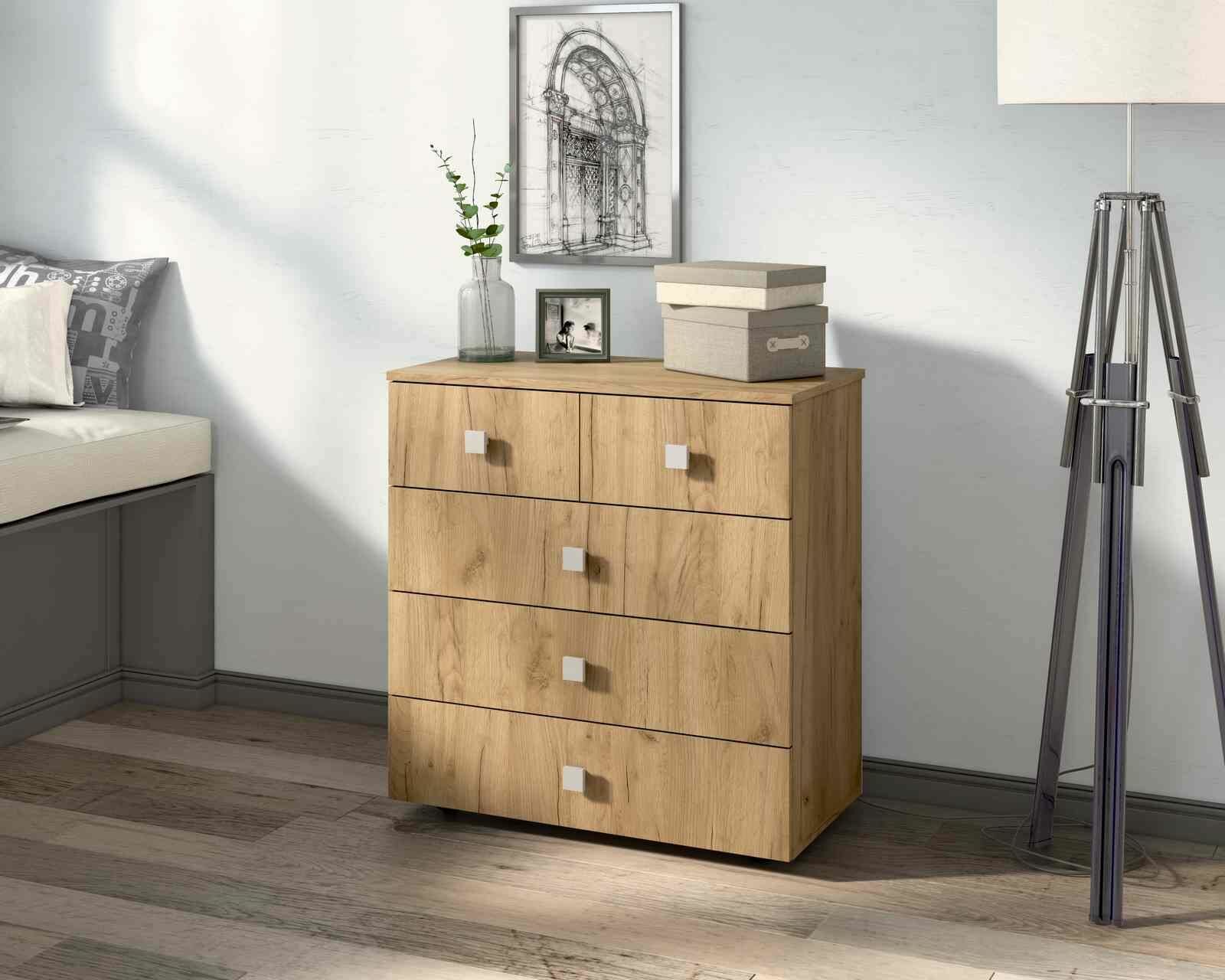 Комод Луи Дуб Крафт Золотой/Дуб Крафт Золотой