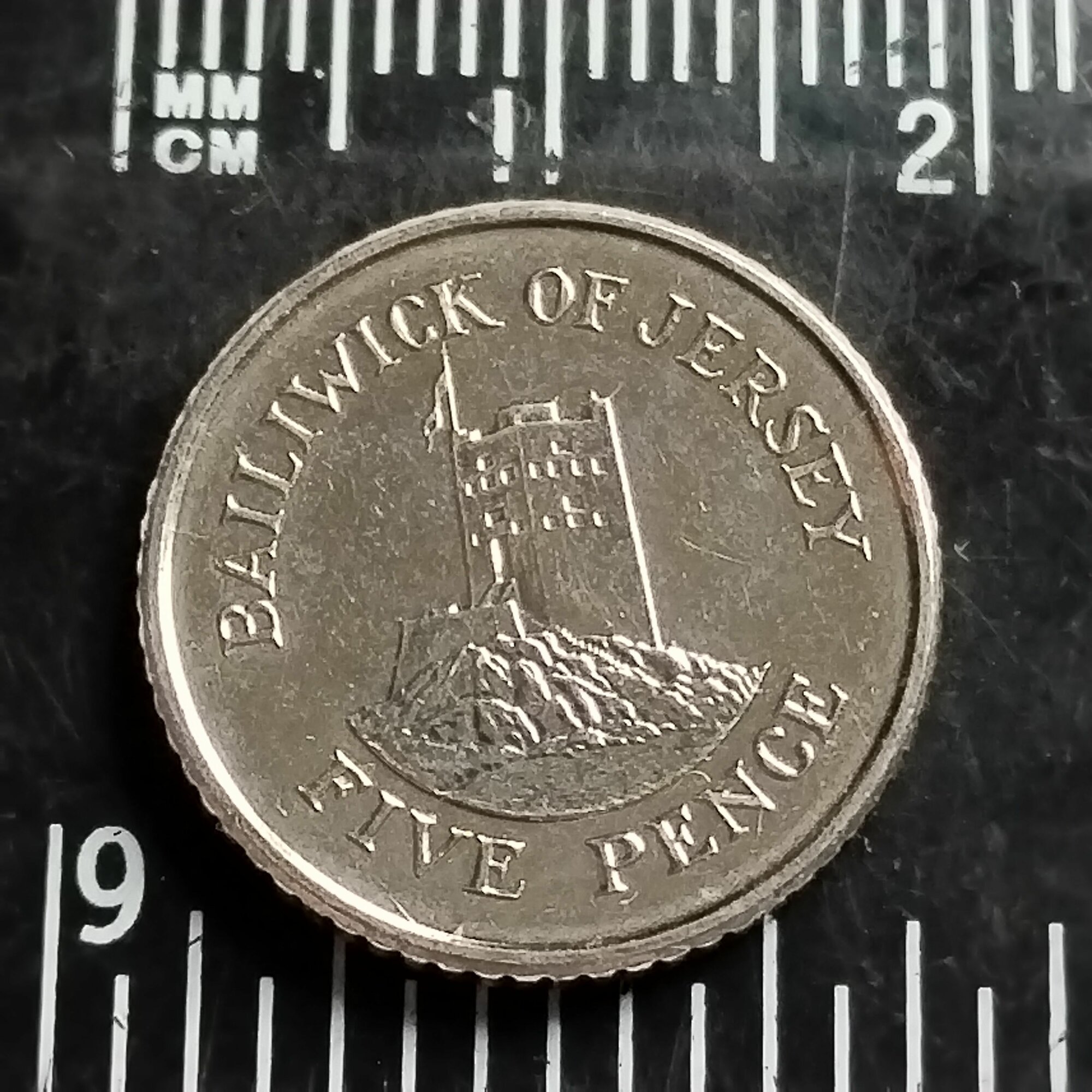 Джерси 5 пенсов 2016. Редкая монета, тираж 1200.000шт. AUNC